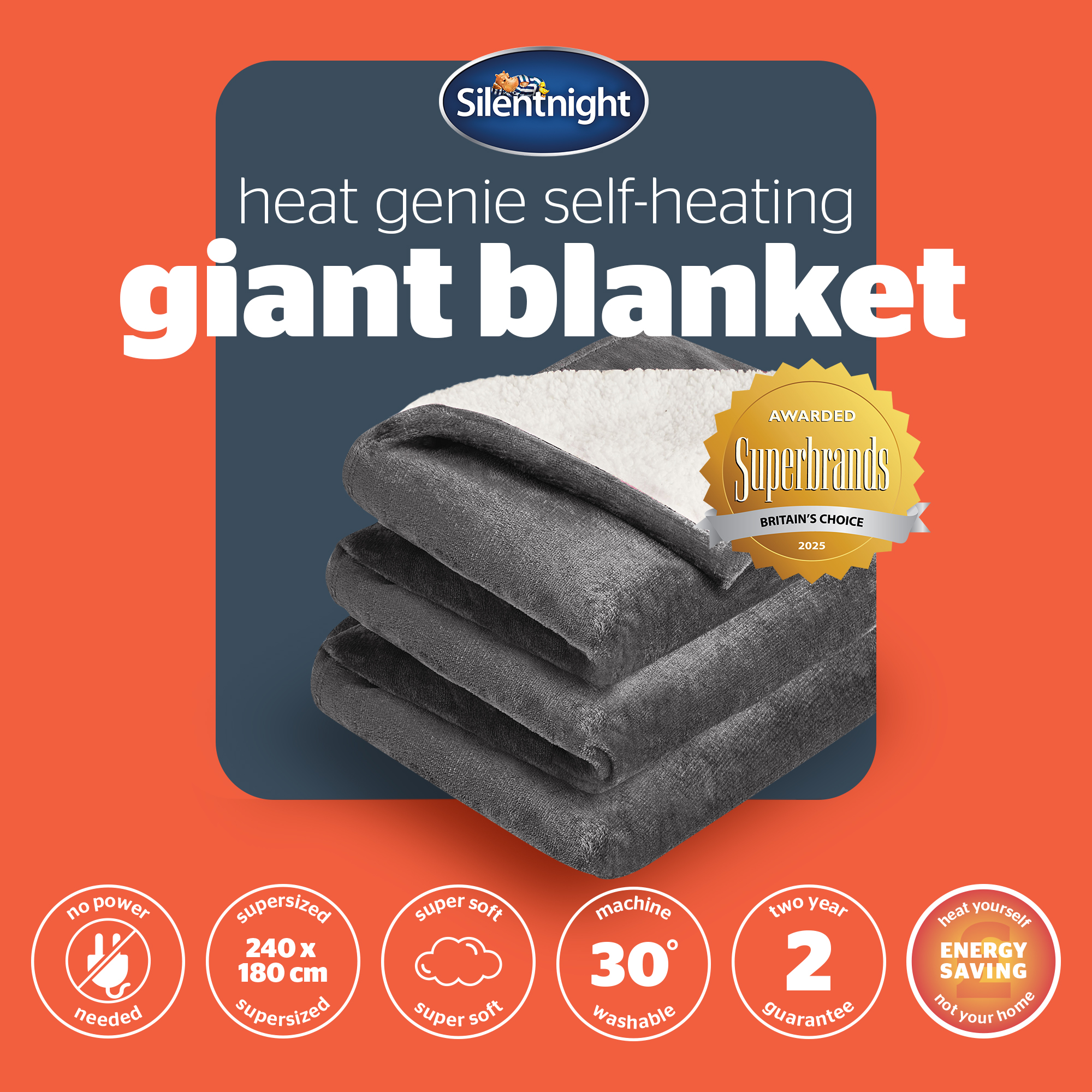 Silentnight Heat Genie Self-Heating Giant Blanket | Trade E-Bedding