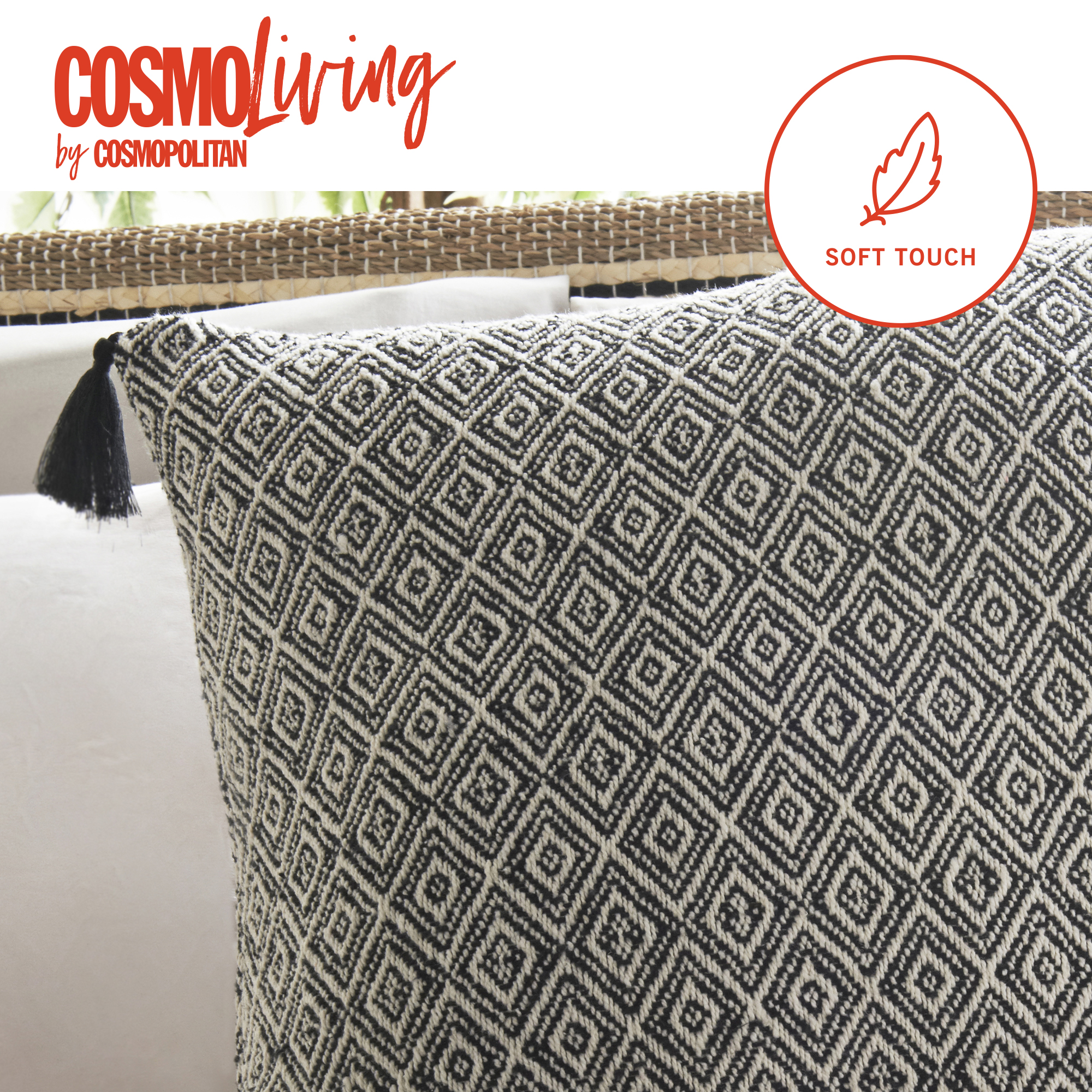 Cosmo Living by Cosmopolitan Geometric Print Tassel Cushion