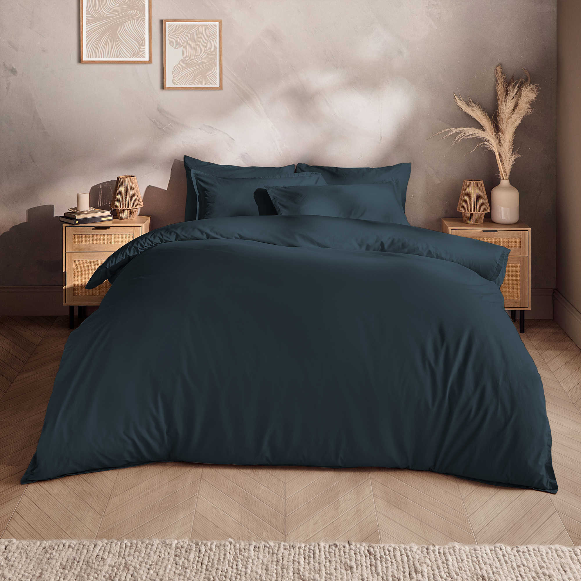 Silentnight Washed Cotton Rich Indigo Duvet Set | Trade E-Bedding