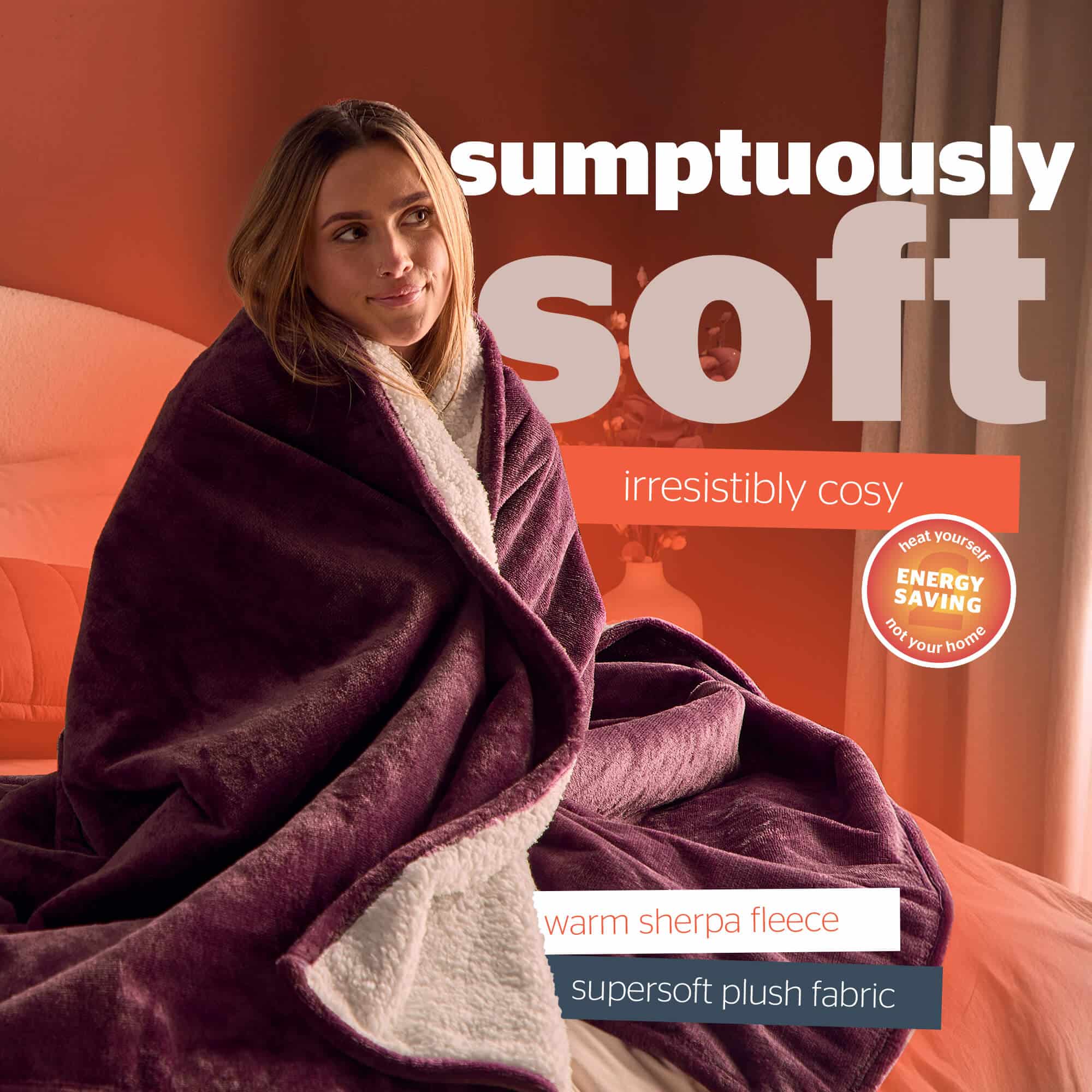 Silentnight Heat Genie Self-Heating Giant Blanket - Berry - Pallet ...