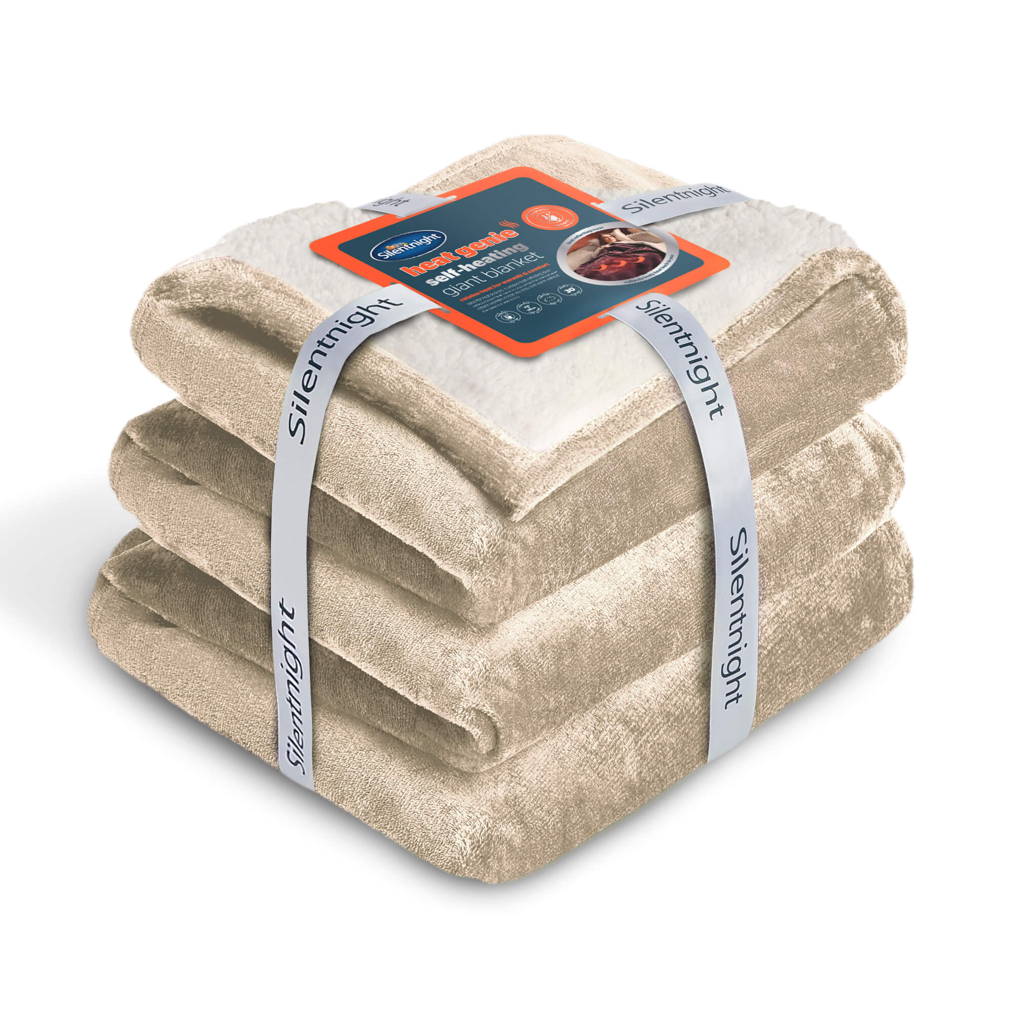 Silentnight Heat Genie Self-Heating Giant Blanket - Natural - Pallet ...