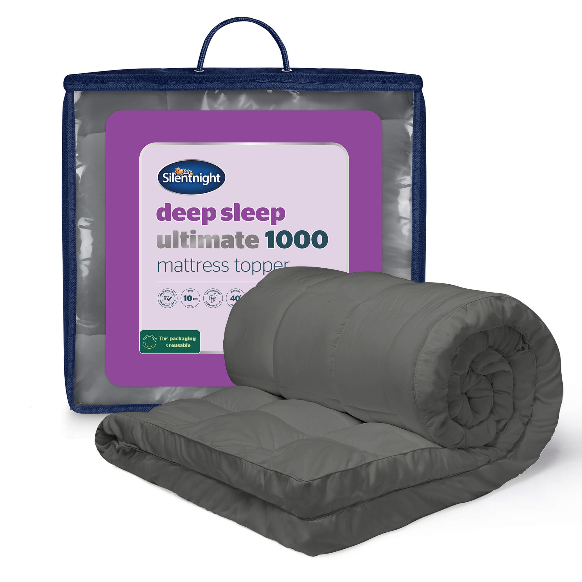 Silentnight Ultimate Deep Sleep 1000 Grey Topper - Single - Pallet ...