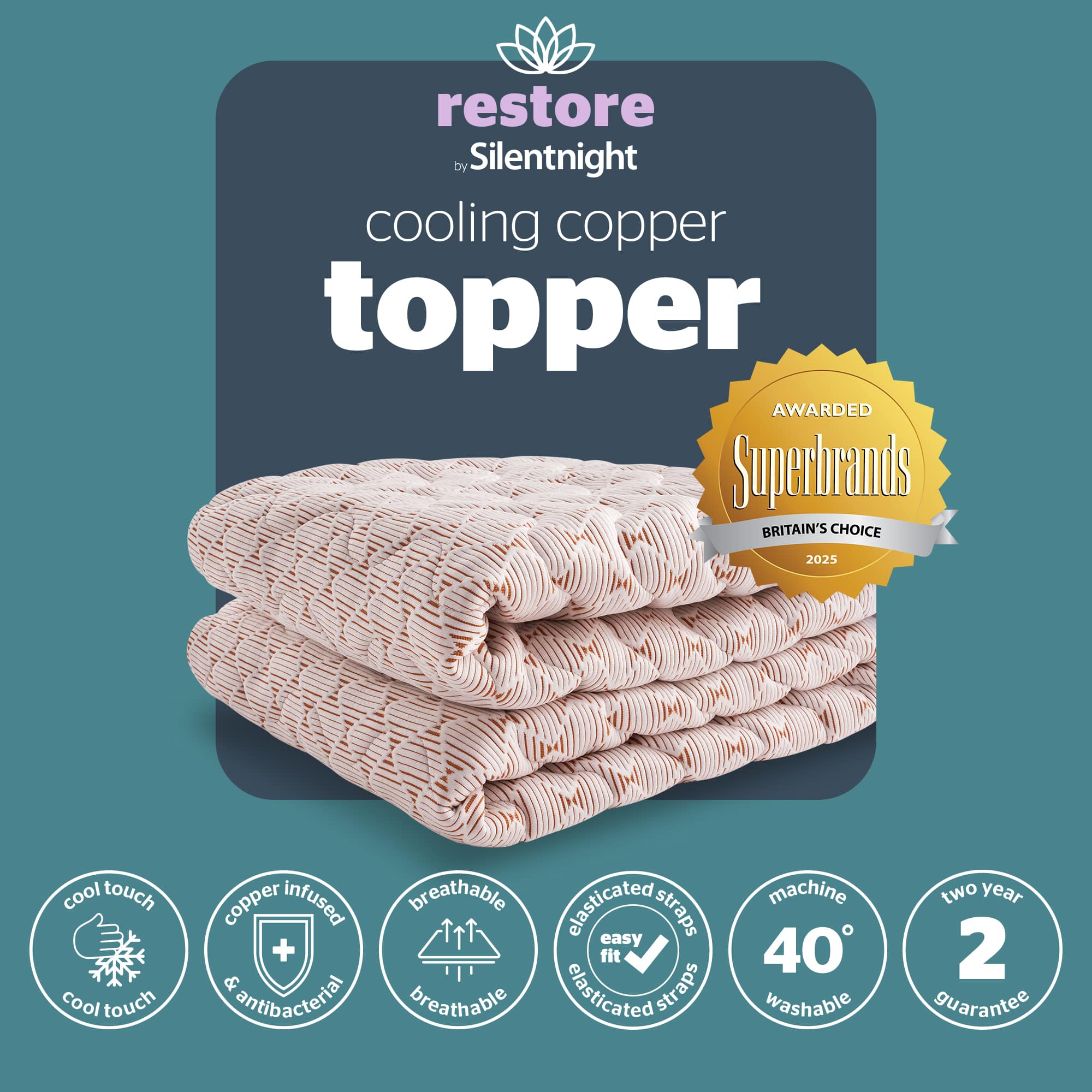 Silentnight Restore Cooling Copper Topper | Trade E-Bedding